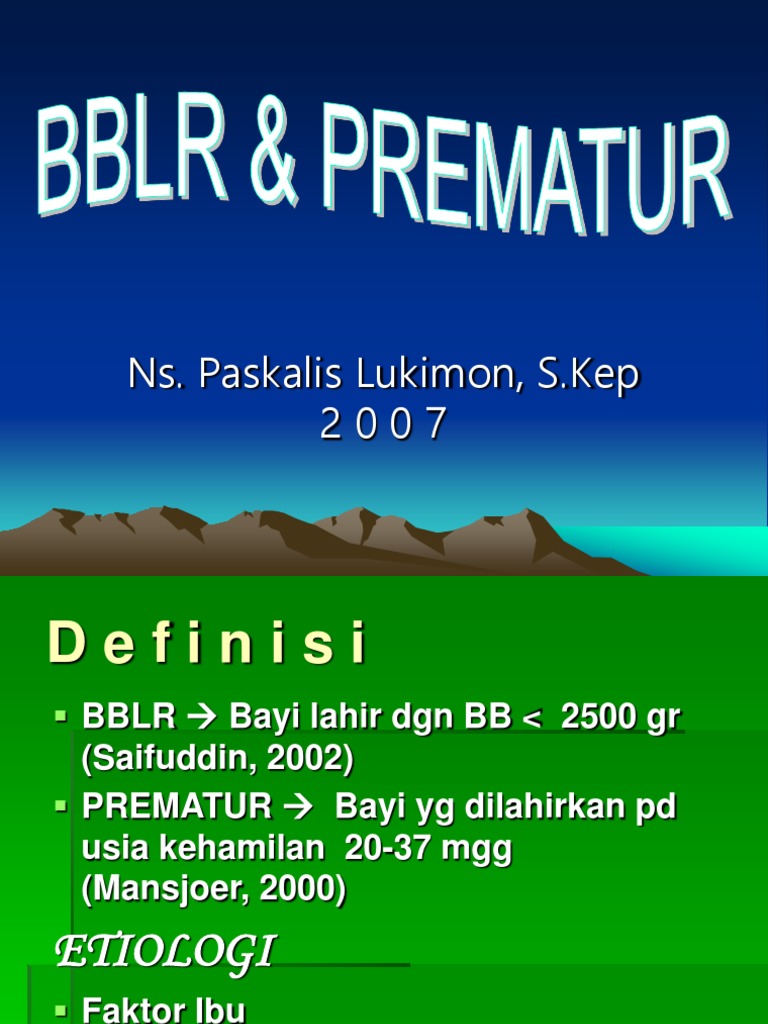 BBLR Dan Prematur | PDF