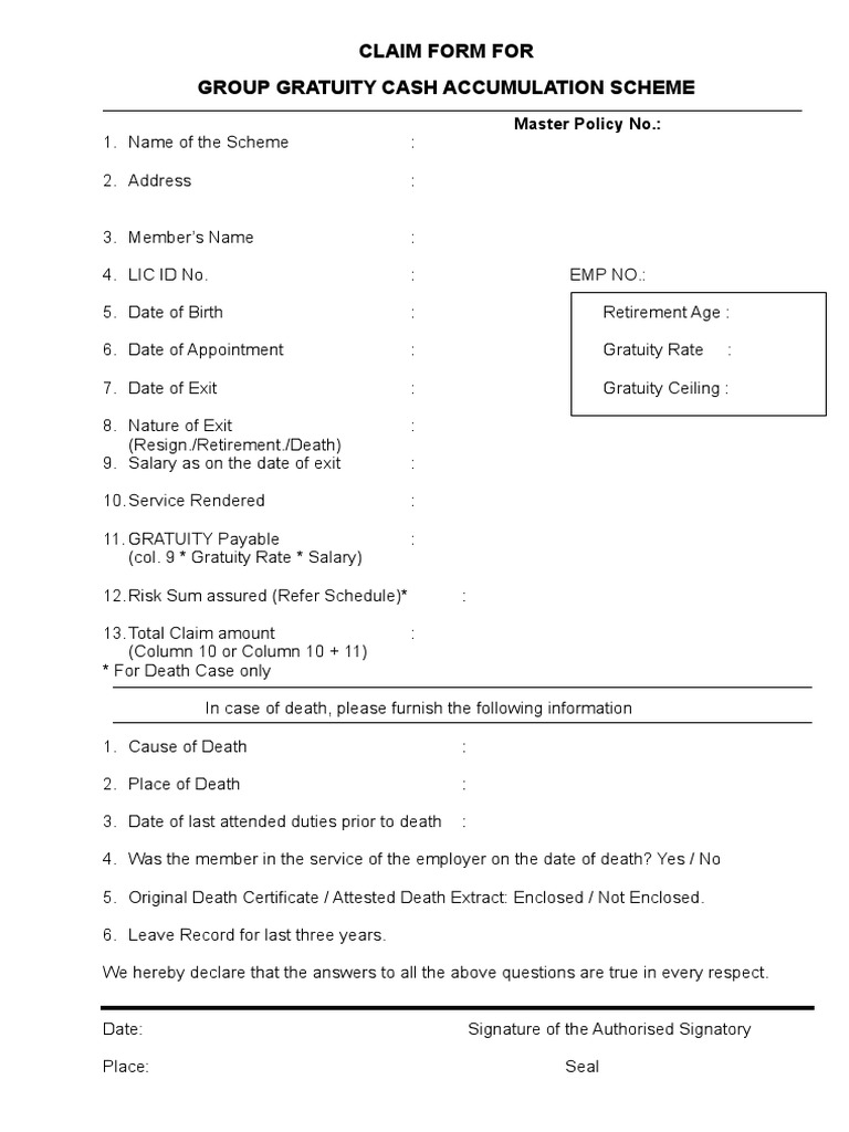 Claim Form | PDF | Life Insurance | Financial Services