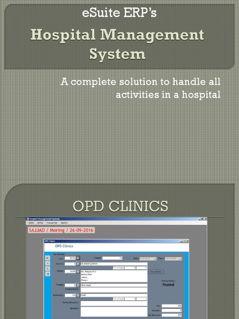 eSuite ERP for Hospital Management | PDF