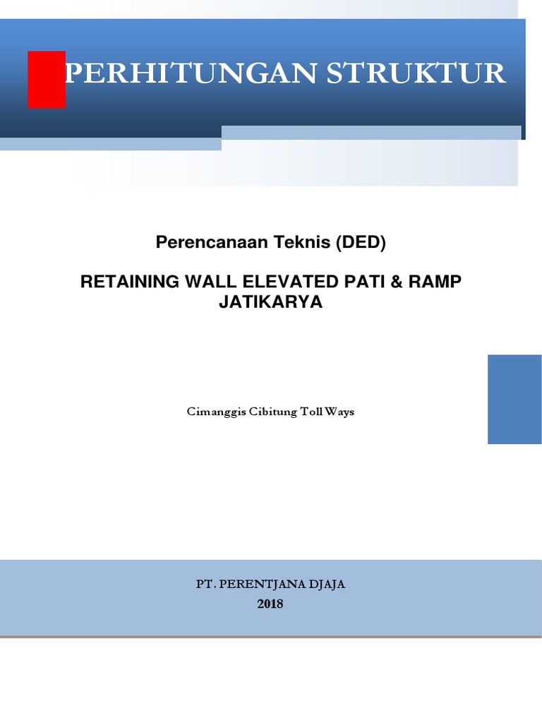Retaining Wall DED for Jatikarya Ramp | PDF | Computers | Technology ...