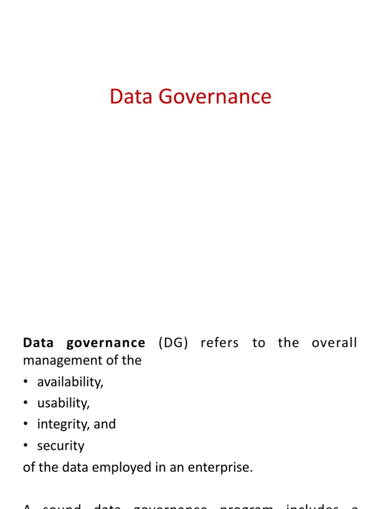 Data Governance Pdf Data Quality Governance