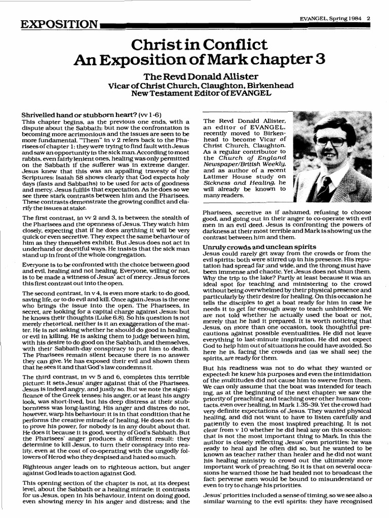 Christ in Conflict An Exposition of Mark Chapter 3 | PDF | Gospel Of ...