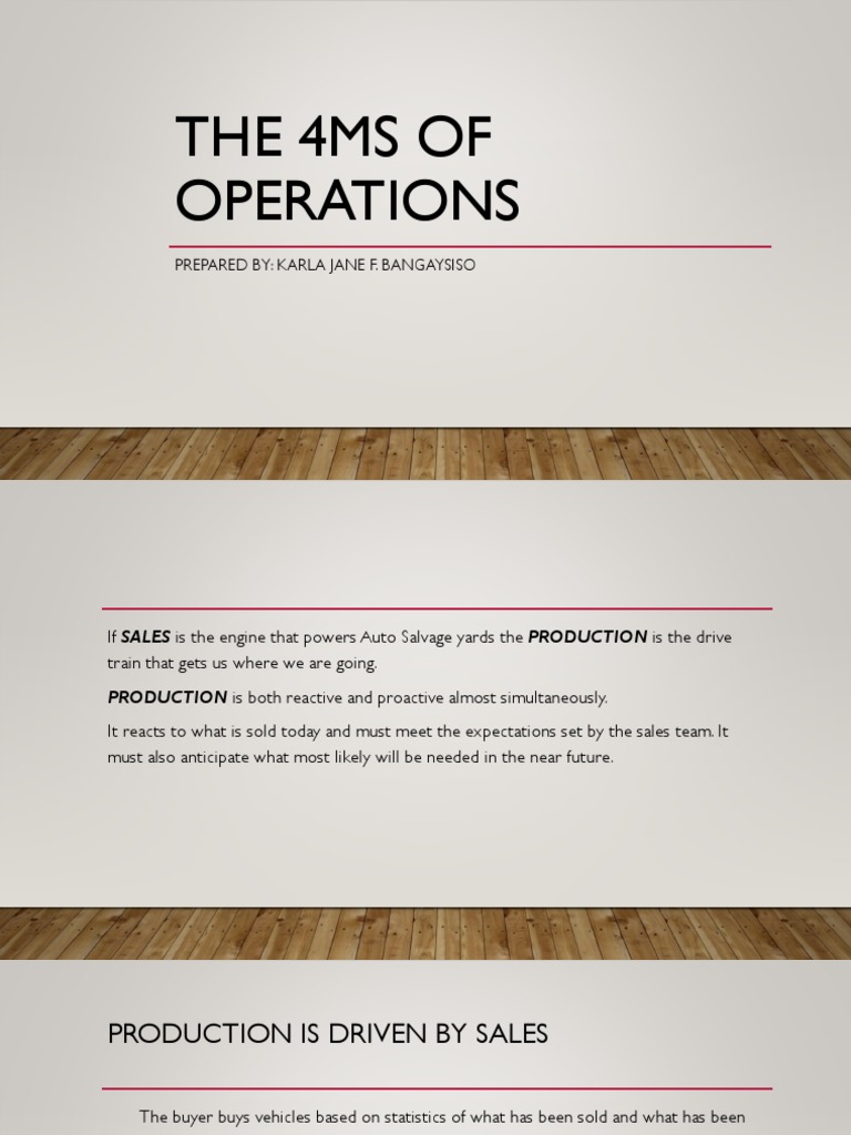 Understanding the 4Ms of Operations | PDF | Packaging And Labeling ...