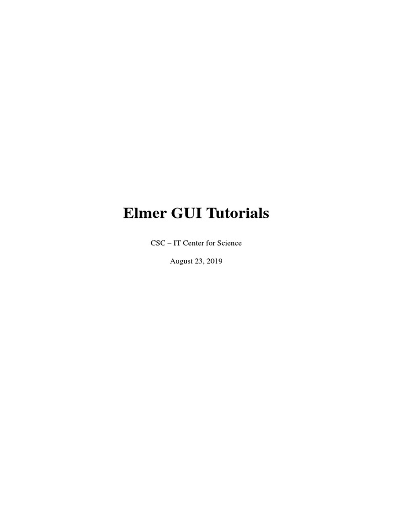 Elmer Tutorials | PDF | Linear Elasticity | Partial Differential Equation