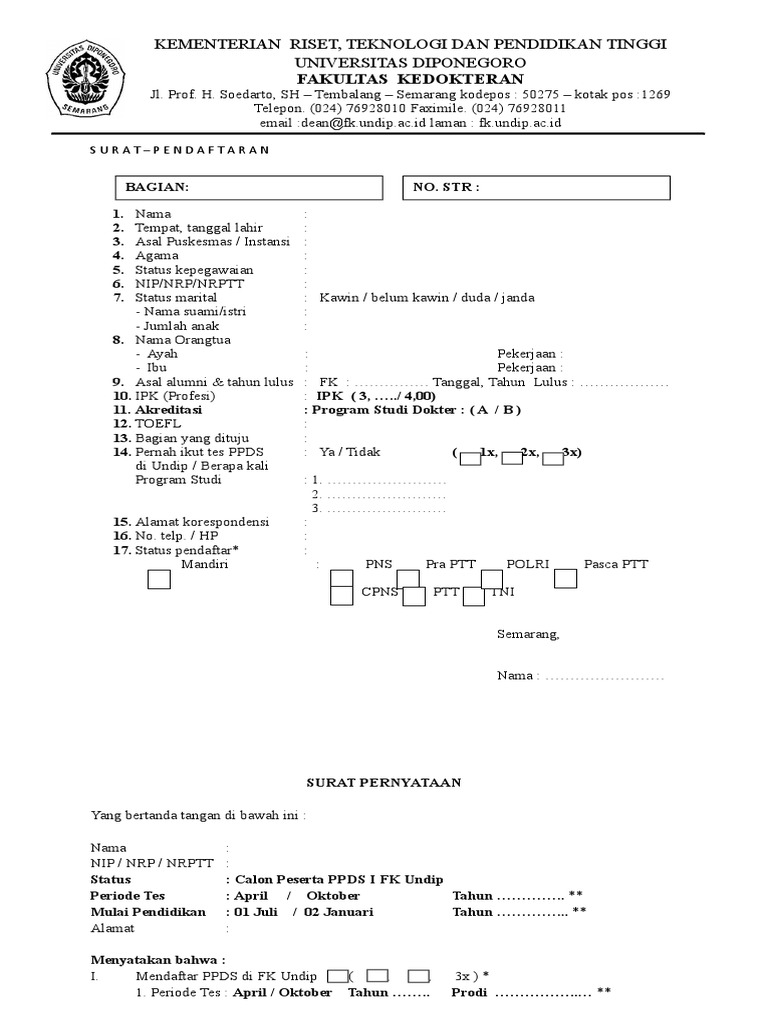 Form Pernyataan Ppds | PDF