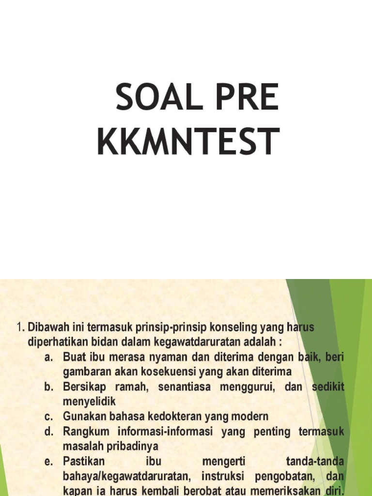 Soal Pre Test KKMN | PDF