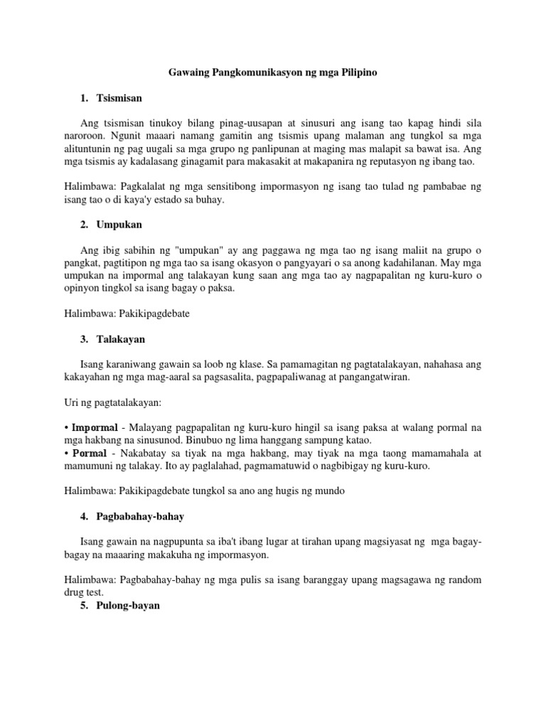 KomFil - Gawaing Pangkomunikasyon NG Mga Pilipino | PDF KomFil - Gawaing Pangkomunikasyon NG Mga Pilipino | PDF