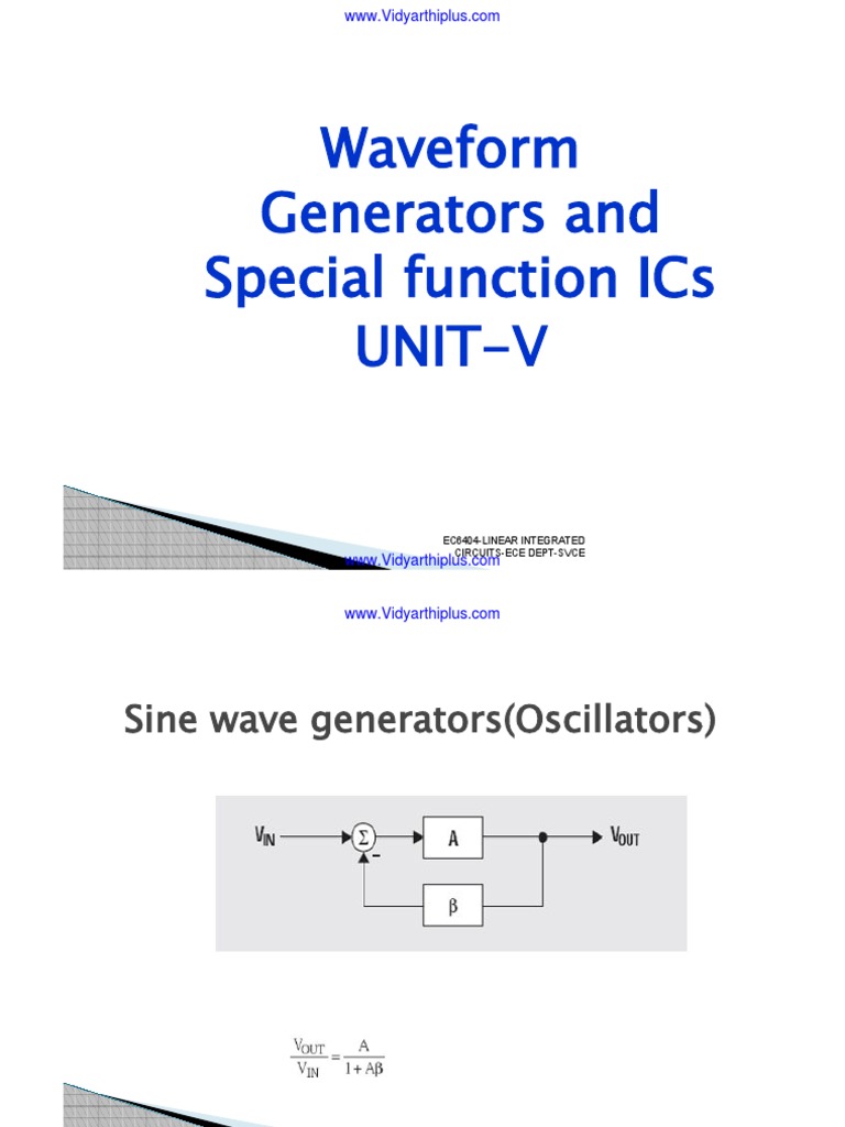 Unit5 Waveform Generators | PDF | Amplifier | Analog Circuits
