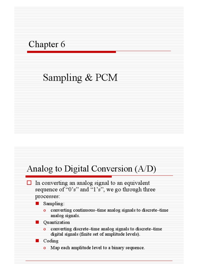 Ch6 Sampling | PDF | Sampling (Signal Processing) | Signal To Noise Ratio