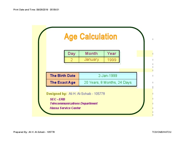 Age Calculate | PDF