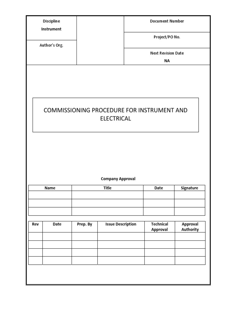 Commisioning Procedure | PDF | Valve | Calibration