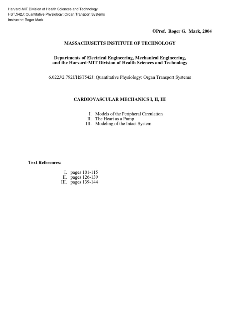 Cardio Mech | PDF | Blood Vessel | Circulatory System
