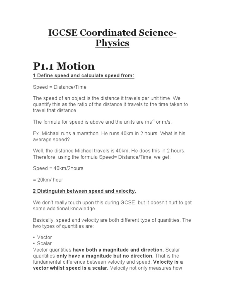 Igcse Coordinated Science Review Notes Physics Pdf Pdf Evaporation Waves