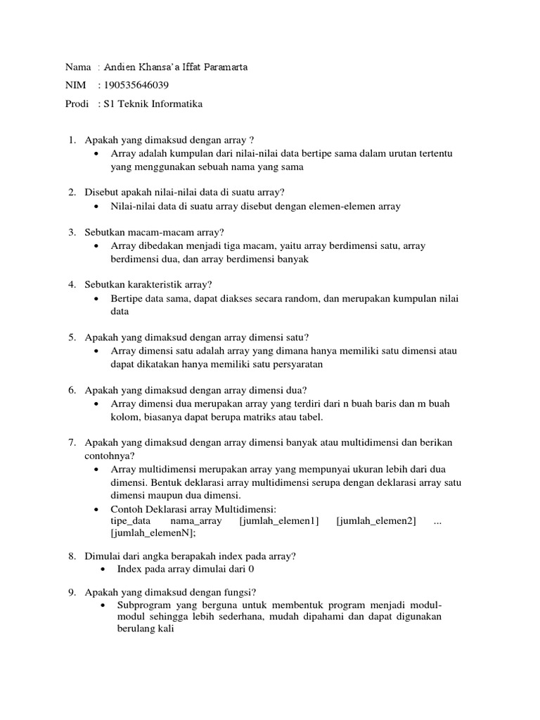 Algoritma Soal Array | PDF | Komputer | Teknologi & Rekayasa