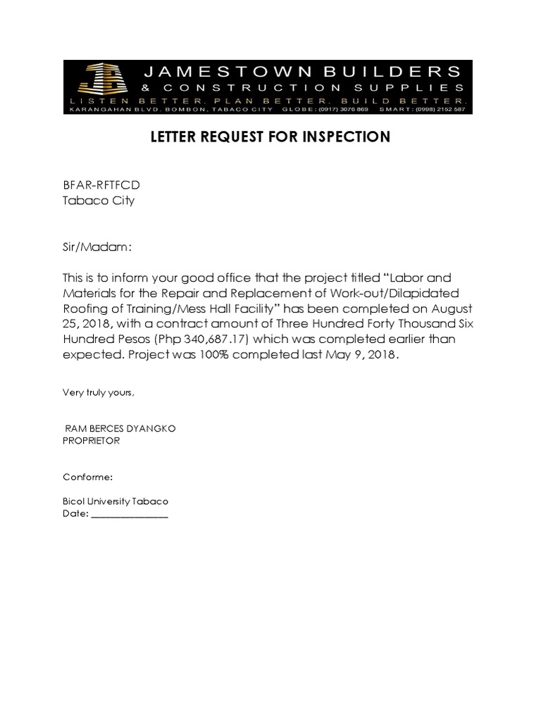 Letter Request For Completion Bfar | PDF | Technology & Engineering