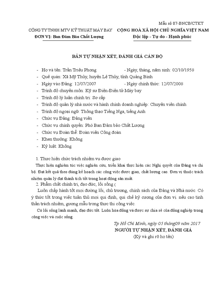 Mau So 07-BNCB-CTKT | PDF