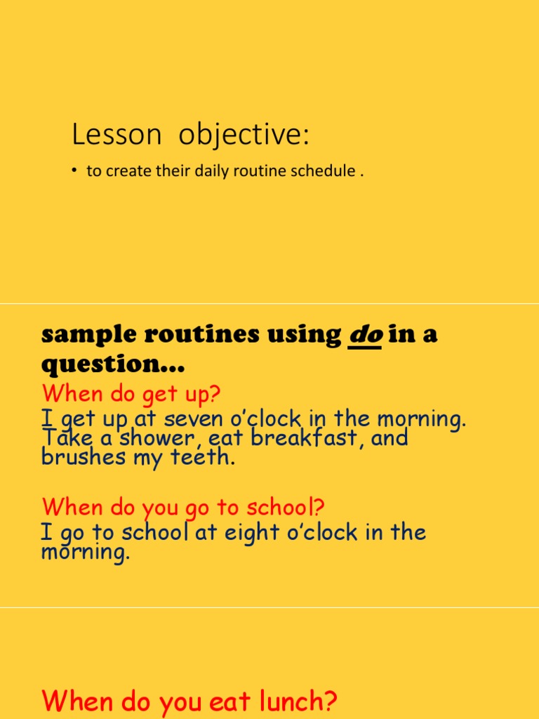 Week 7 - Resource 1 - Making Their Daily Routine | PDF | Language Arts ...