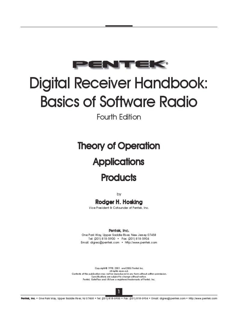 Digital Receiver Handbook: Basics of Software Radio: Fourth Edition ...