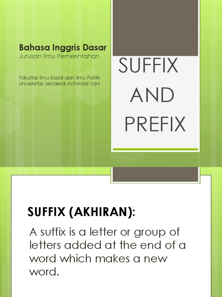 Prefix Dan Suffix | PDF | Linguistics | Semiotics