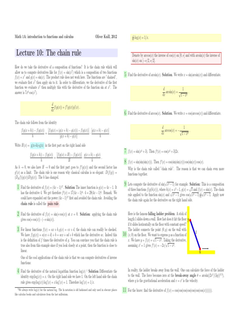 Chain Rule | PDF | Exponential Function | Logarithm