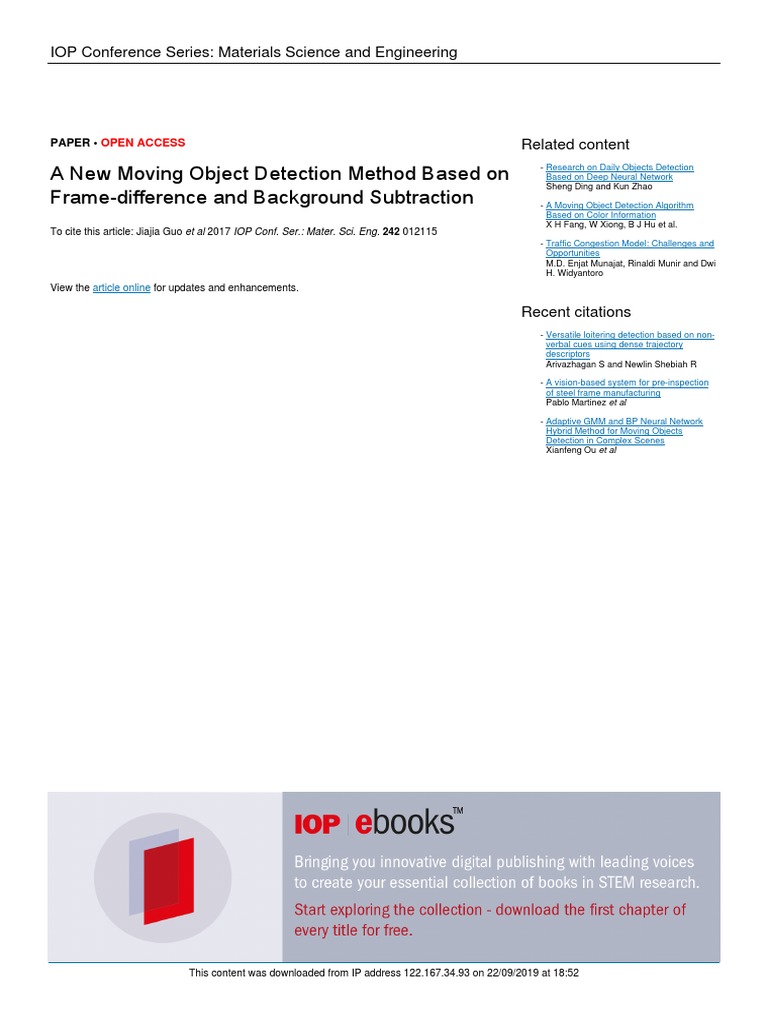 Moving Object Detection Pdf