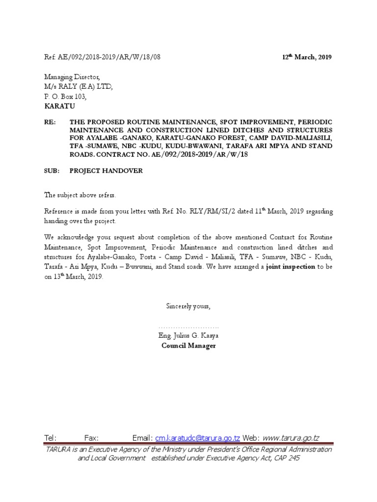 Project Handover | PDF