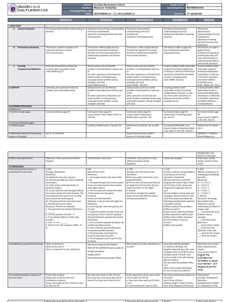 Solving Routine and Non-Routine Decimal Problems: A Week-Long Lesson ...