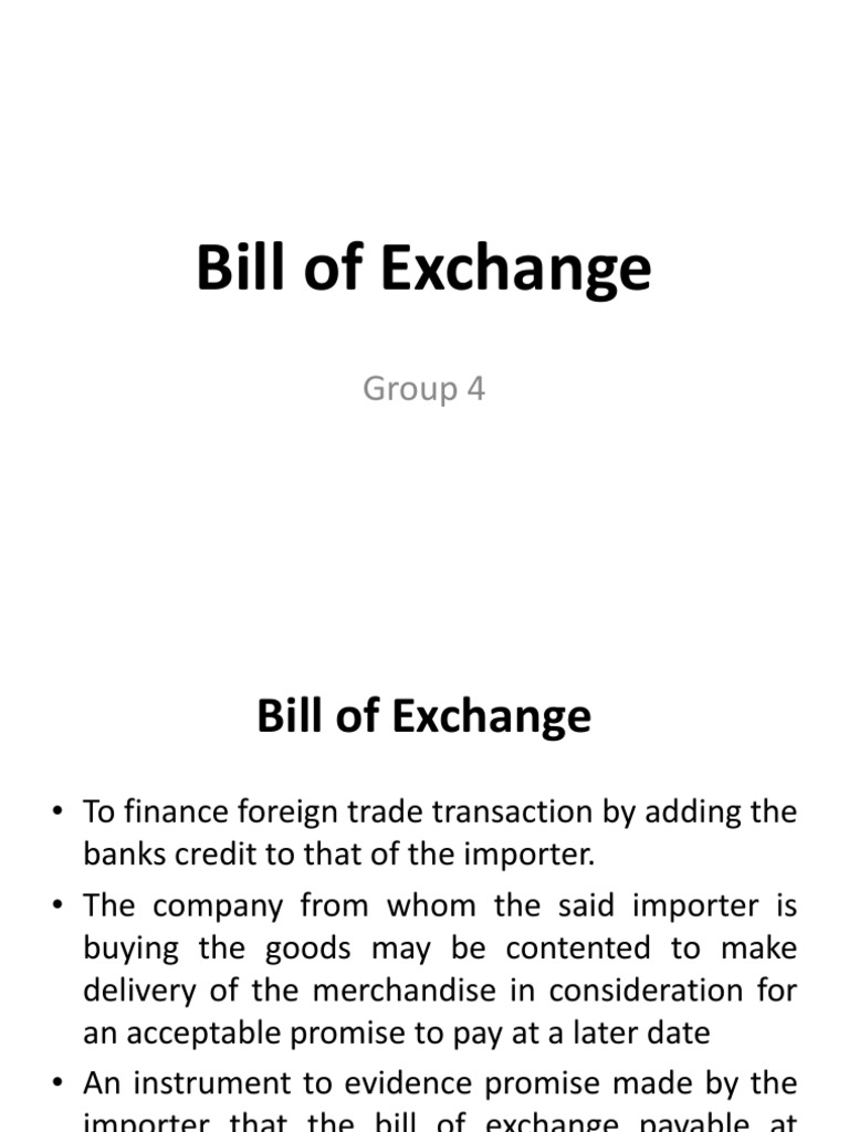 Bill of Exchange | PDF | Negotiable Instrument | Invoice