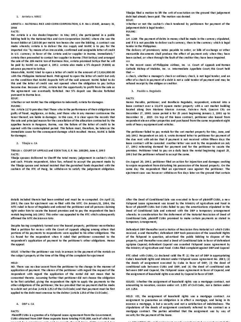 Consolidated Cases Oblicon | PDF | Foreclosure | Promissory Note