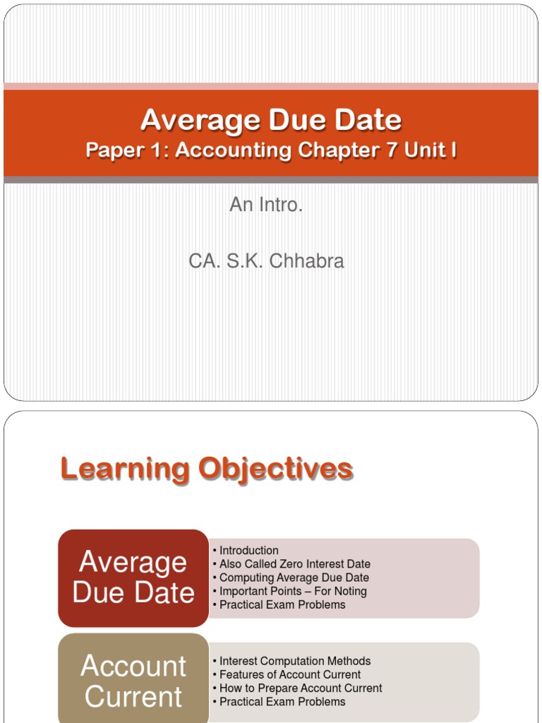 Average Due Date and Account Current | PDF | Debits And Credits ...