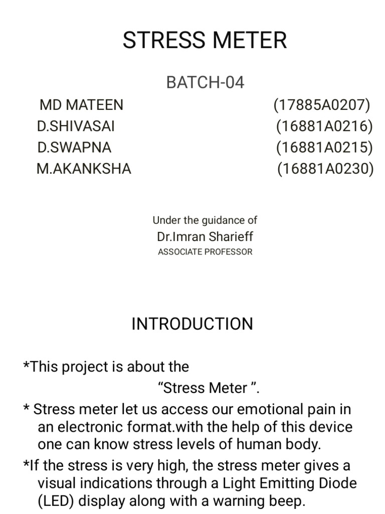 Stress Meter Project | PDF | Electronic Circuits | Light Emitting Diode
