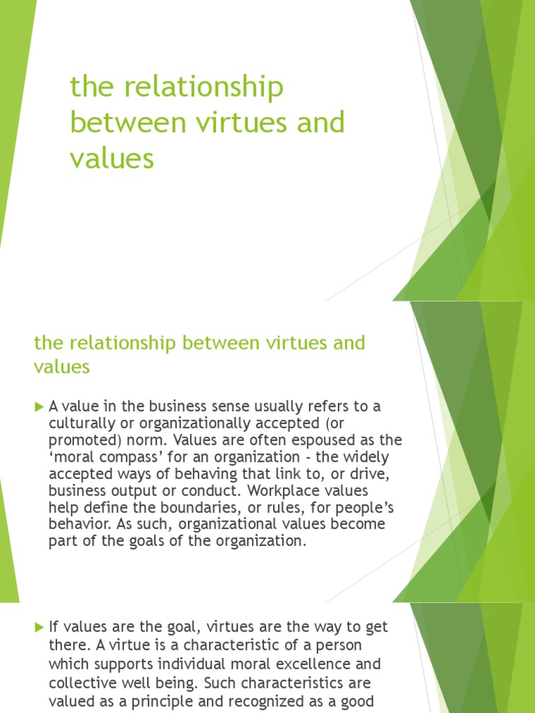 The Relationship Between Virtues and Values | PDF | Value (Ethics) | Virtue