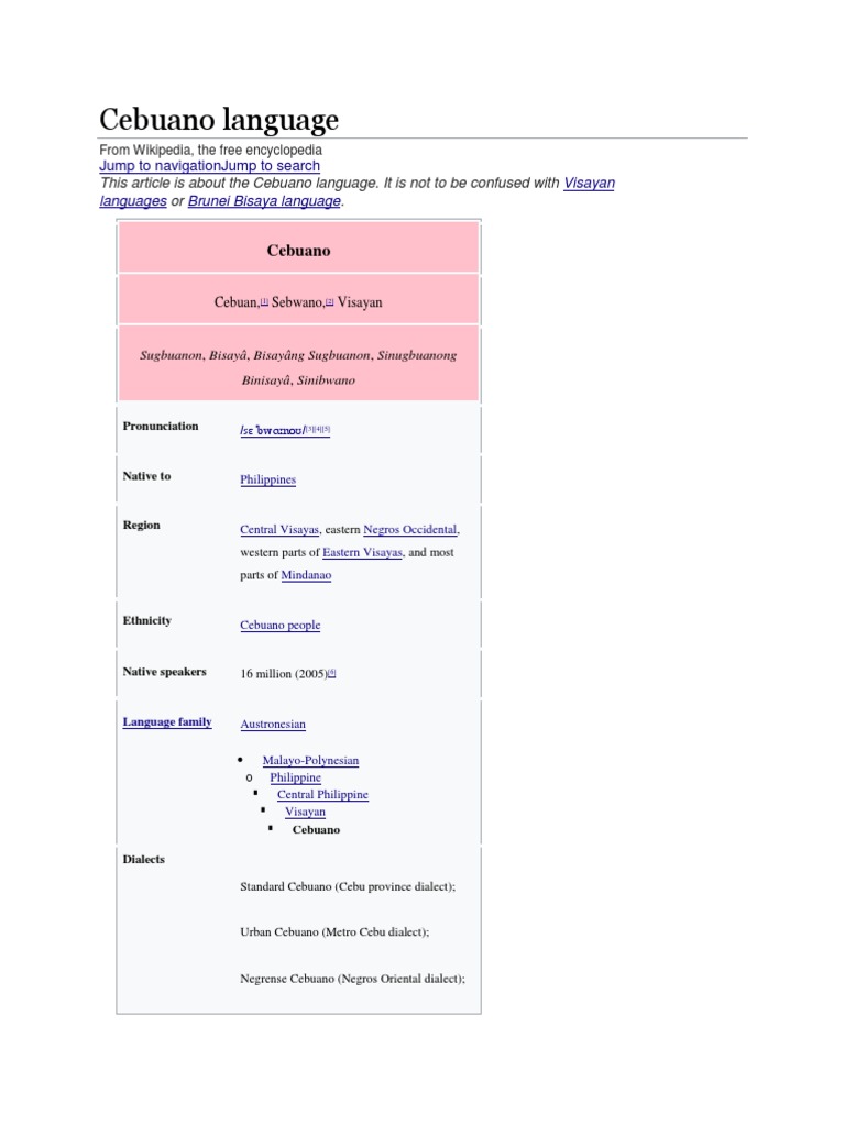 Cebuano Language | PDF | Linguistics | Languages
