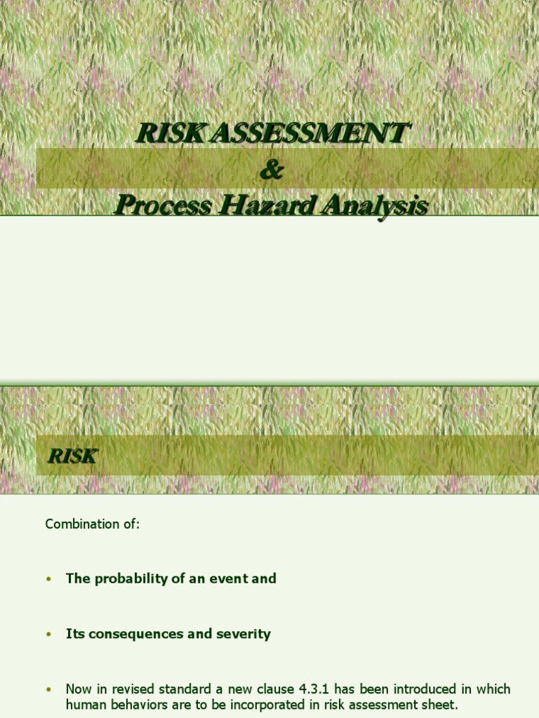 Risk Assessment & Process Hazard Analysis | PDF | Hazards | Risk