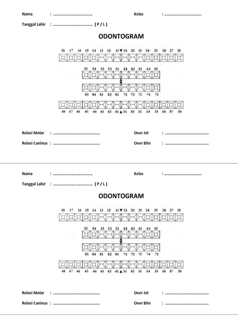 Lembar Screening (Odontogram) | PDF