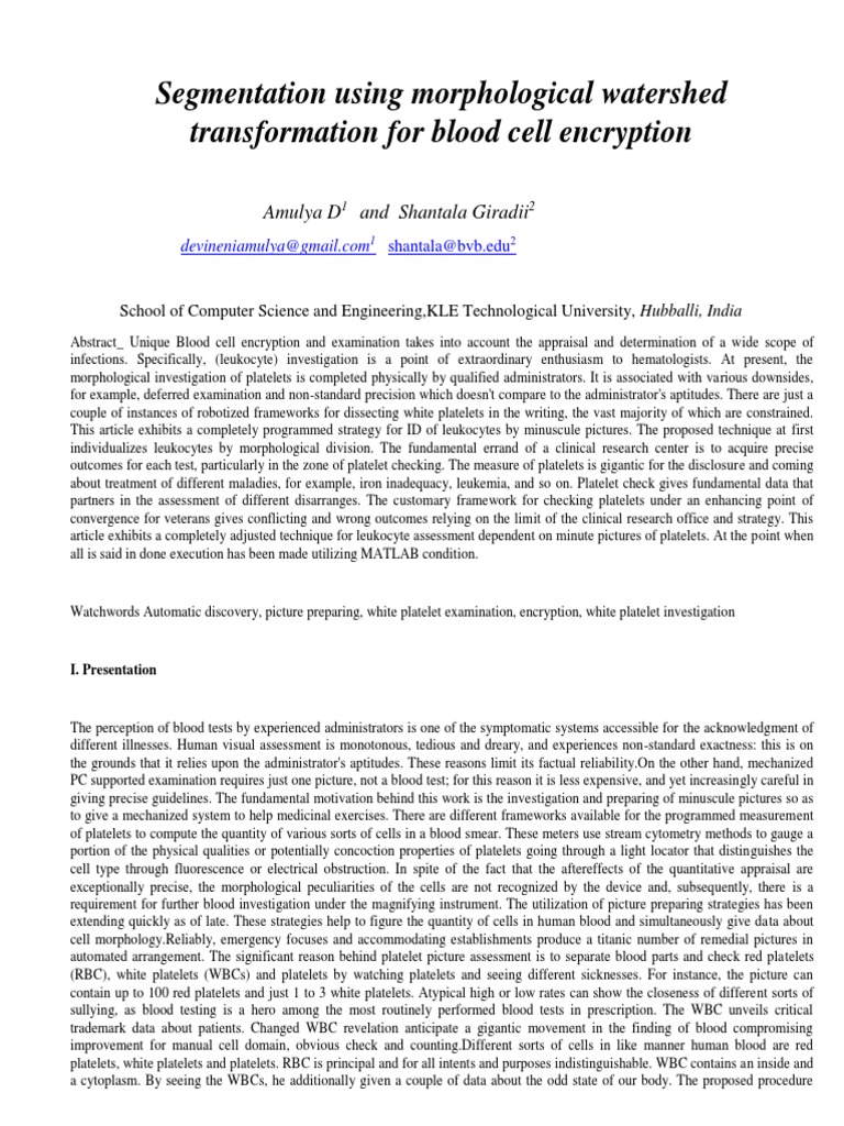 Segmentation Using Morphological Watershed Transformation | PDF | Image Segmentation | White ...