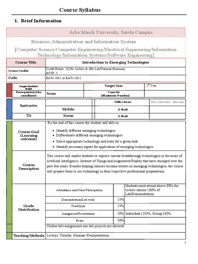 Emerging Technology Syllabus | PDF | Internet Of Things | Artificial ...