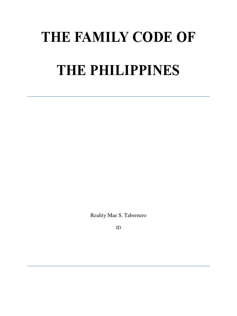 The Family Code of The Philippines | PDF | Marriage License | Marriage