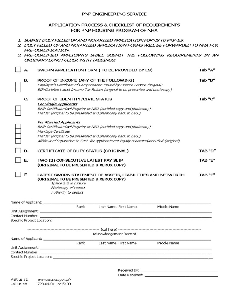 PNP Es Housing Form | PDF | Notary Public | Identity Document