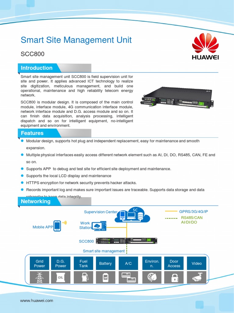 Smart Site Management Unit SCC800 Datasheet (Overseas Version) PDF ...