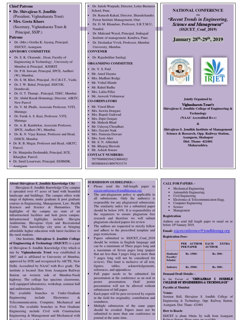 1547973826conference Brochure | PDF | Academia | Science