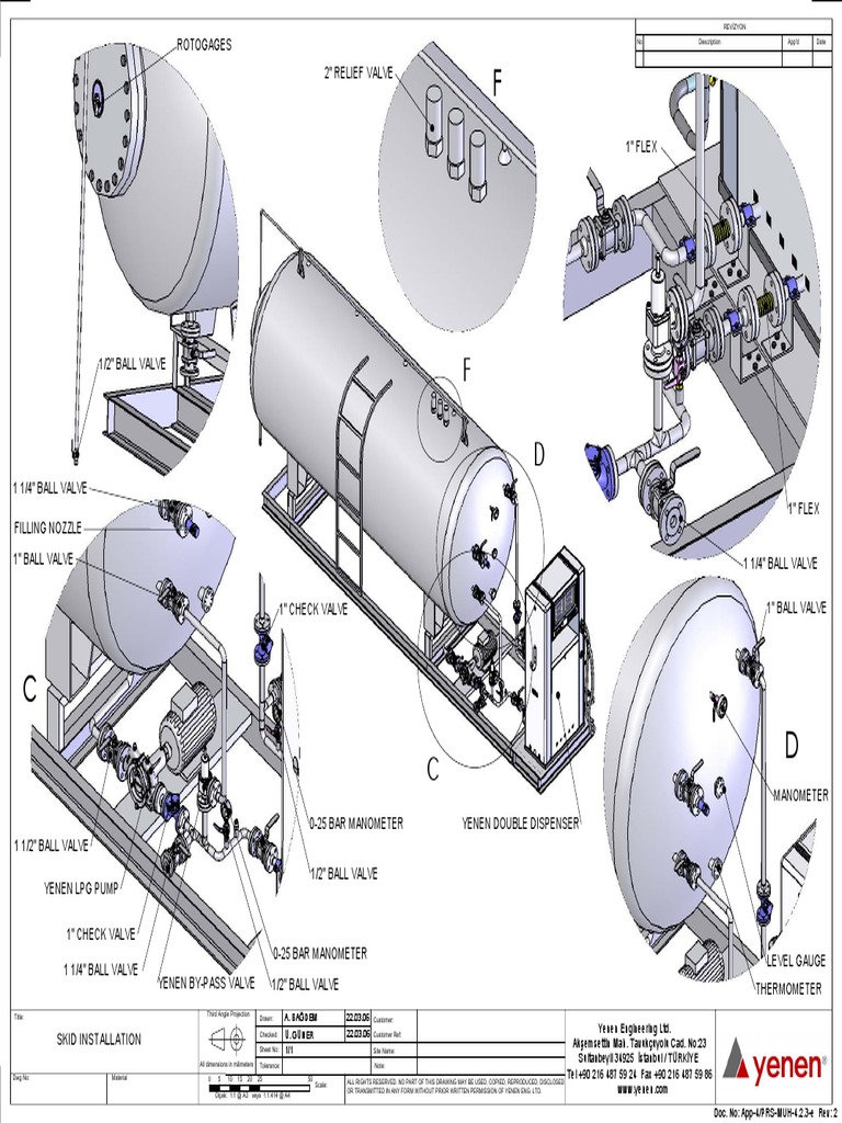 Skid Installation Drawing | PDF | Gas Technologies | Hydraulics