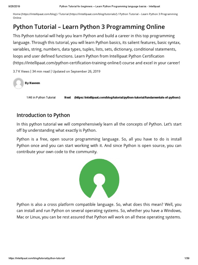 Python Tutorial For Beginners - Learn Python Programming Language ...