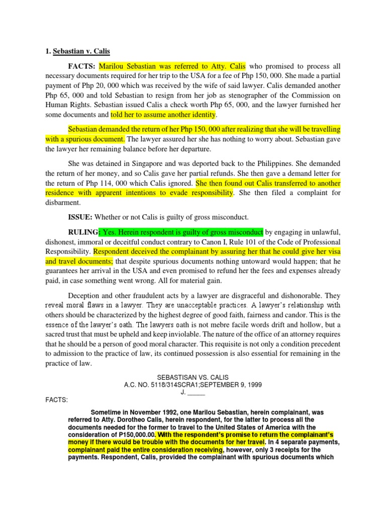 1sebastian Vs Calis | PDF | Lawyer | Disbarment