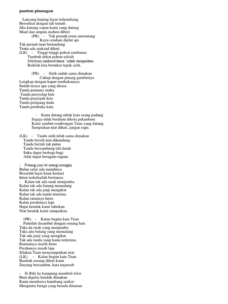 Pantun Pinangan | PDF