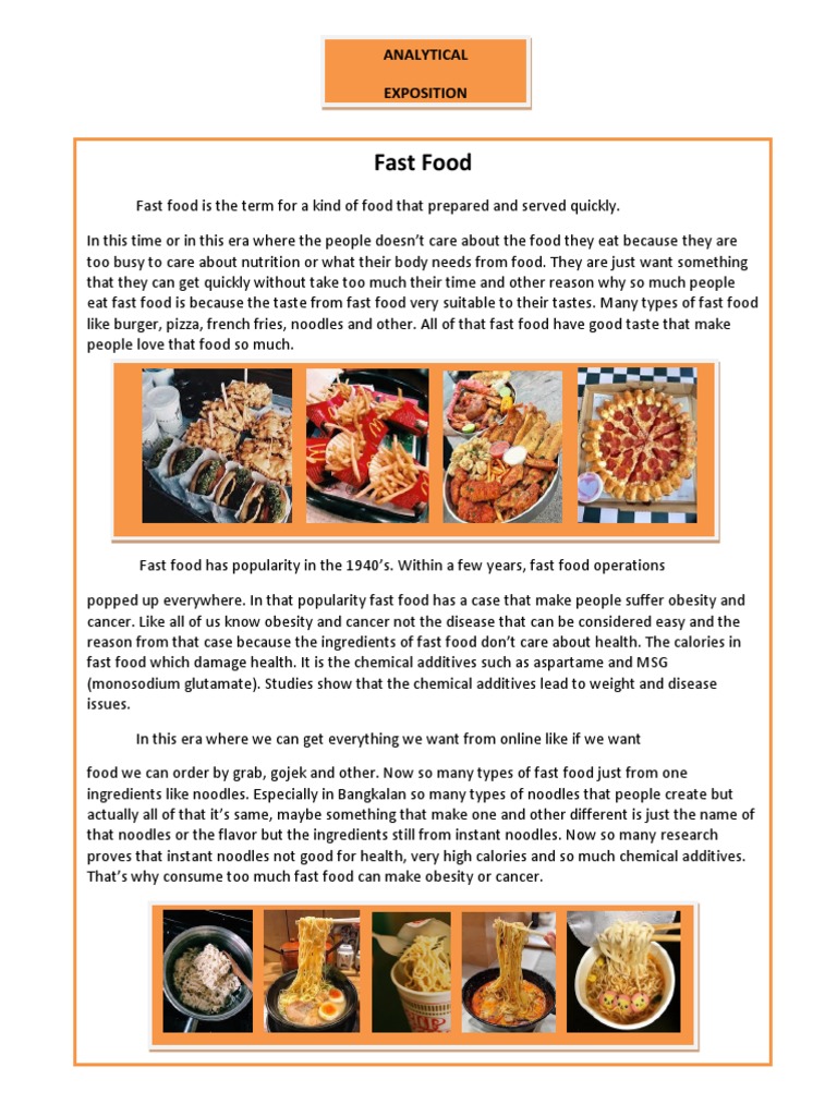 Fast Food: Analytical Exposition | PDF