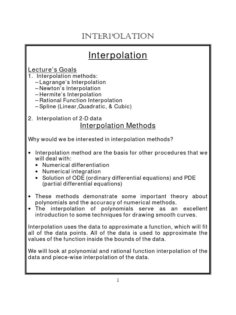 Interpolation 02 | PDF | Interpolation | Numerical Analysis Interpolation 02 | PDF | Interpolation | Numerical Analysis