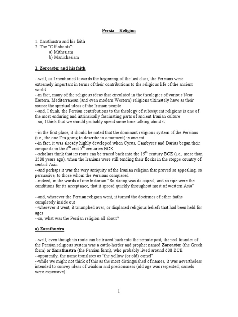 Ancient Persian Religion-Zoroastrianism | PDF | Zoroastrianism | Hell