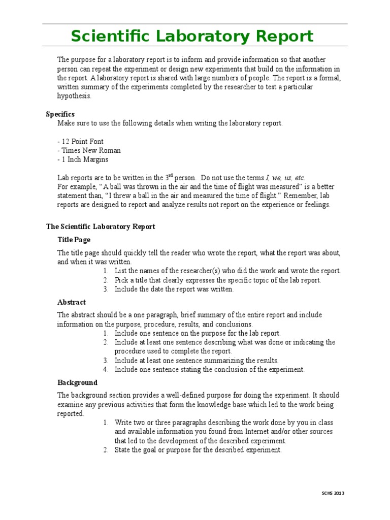 Formal Laboratory Report | Download Free PDF | Experiment | Hypothesis