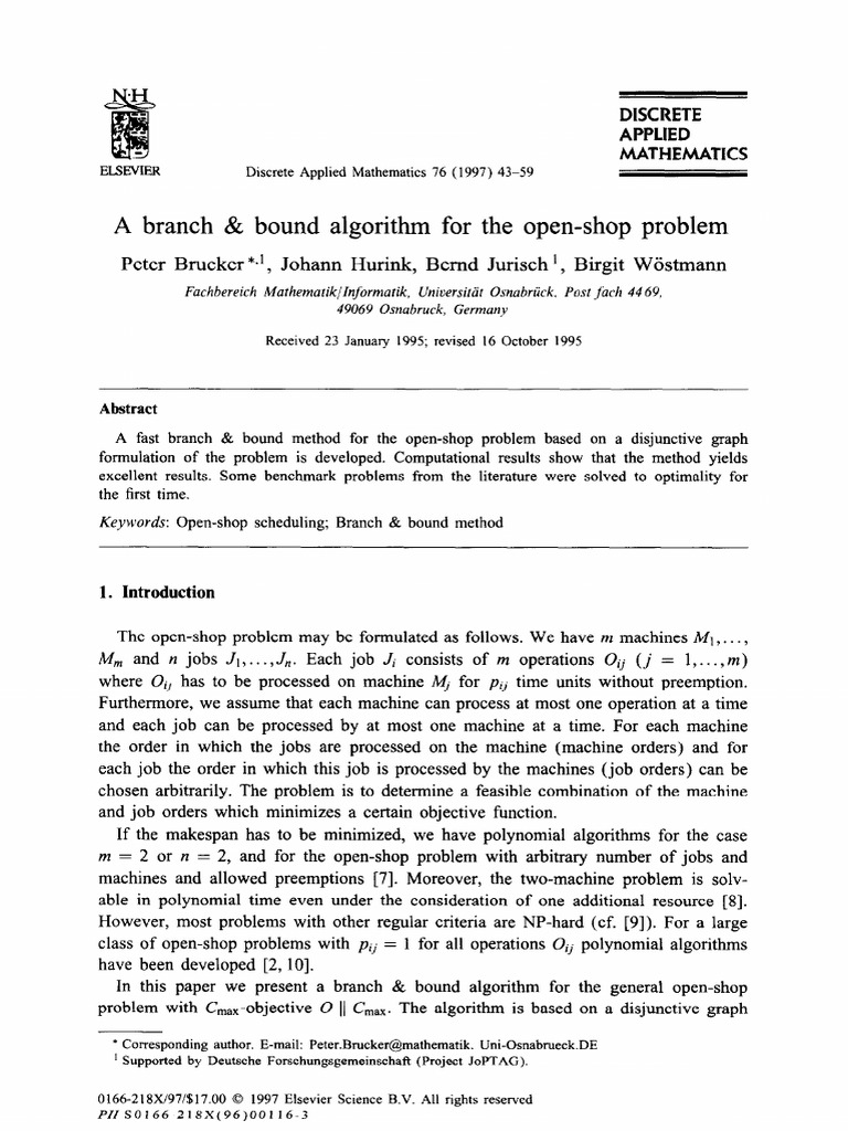 Open Shop Problem | PDF | Mathematical Optimization | Algorithms